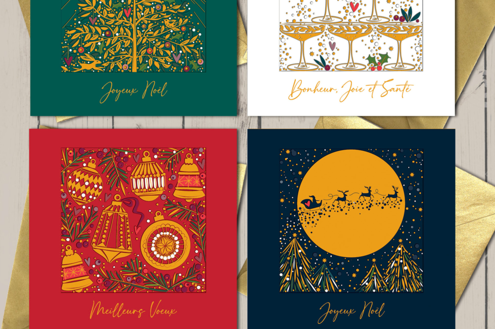 Fin d'année - Carte de Vœux, Papier Cadeau et Boule à Neige - Kiub Edition